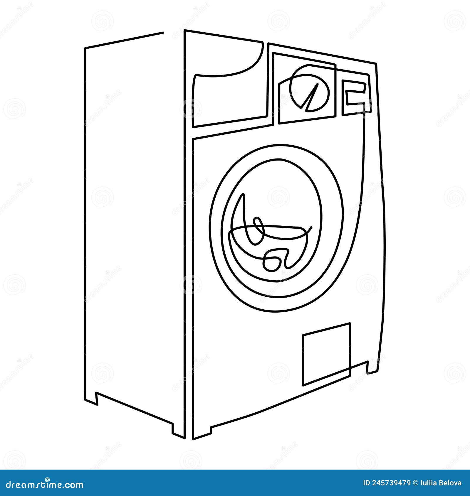 Washer Continuous Line Drawing. One Line Art Of Home Appliance ...