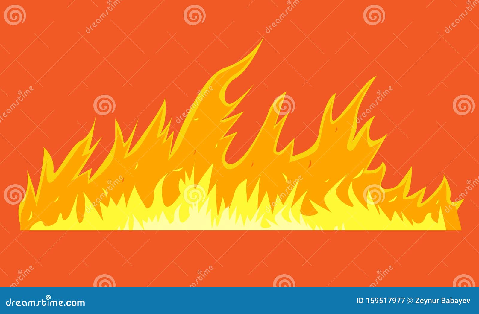 Horizontal Long Wild Fire for Your Design. Vector Illustration. Stock ...