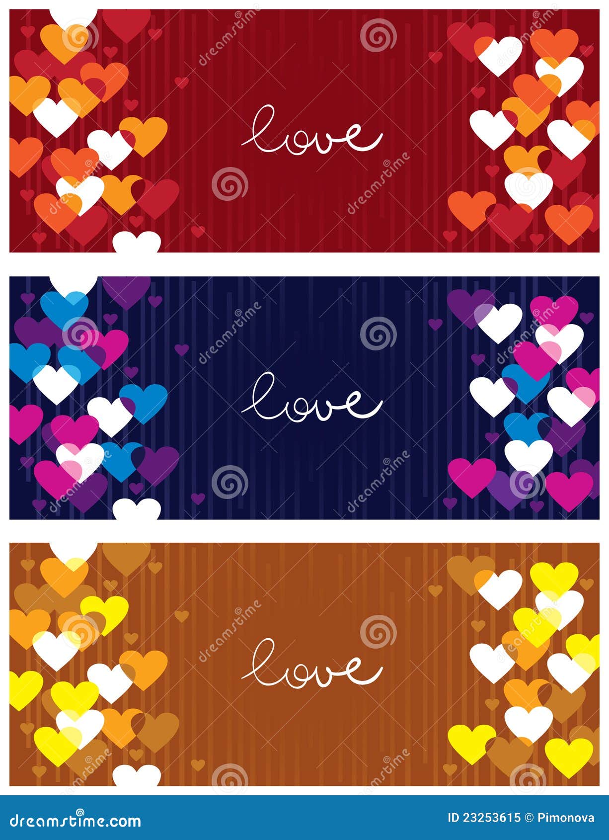 Horizontal love banners stock vector. Illustration of white - 23253615