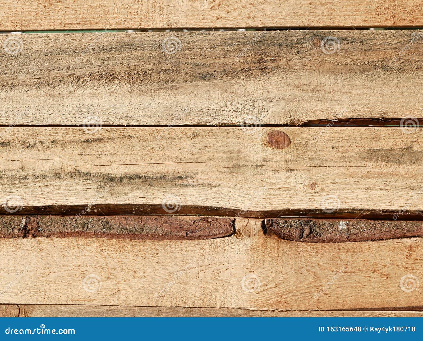 Horizontal Lumber. Lumber from Pine Boards. Roughly Processed Pine ...