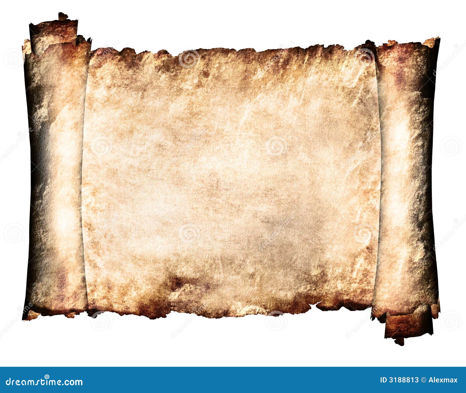 Manuscript Rough Roll Of Parchment Paper Texture Background Isolated On ...
