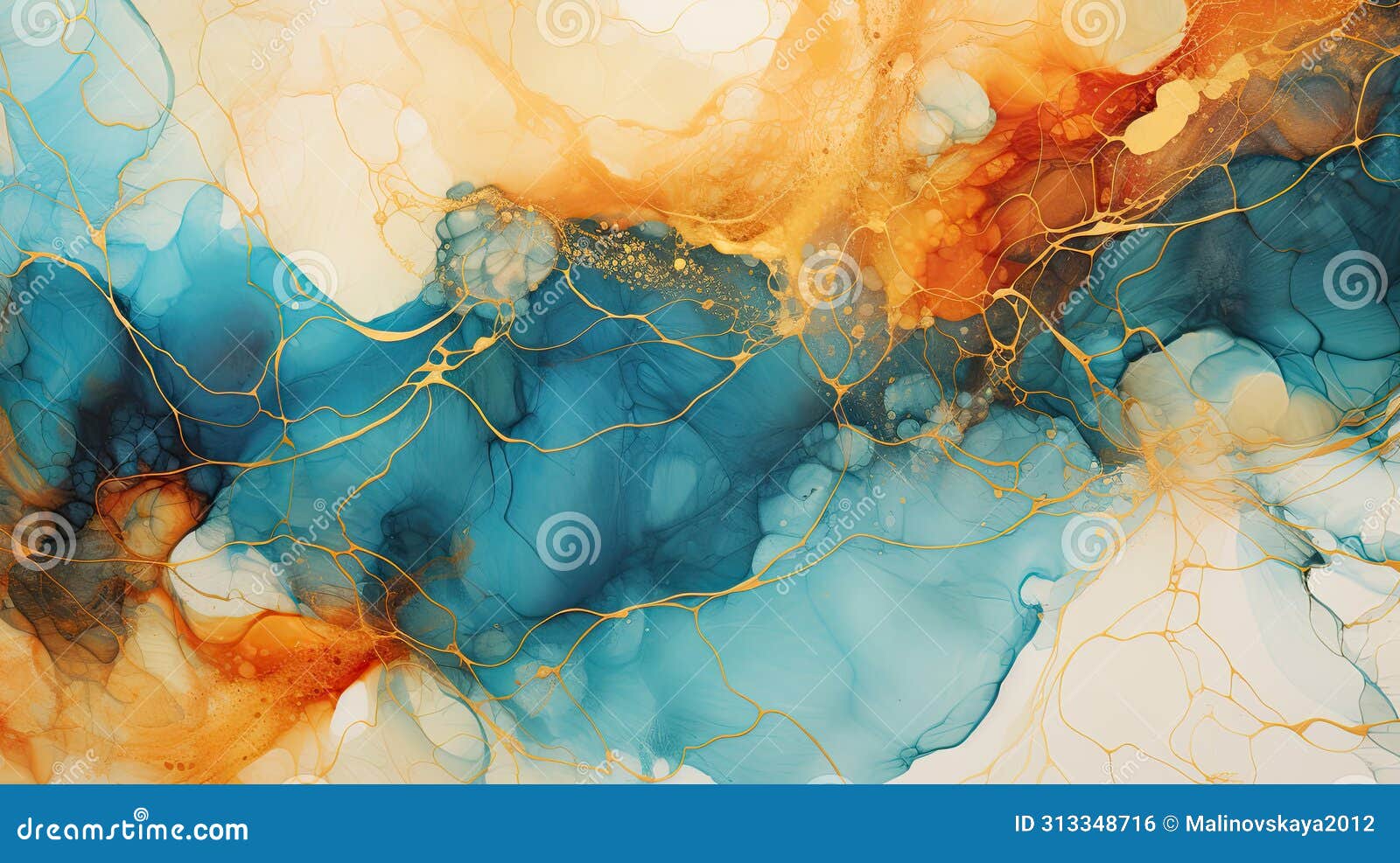 Horizontal Marble Background with Azure and Orange Tints Stock Photo ...