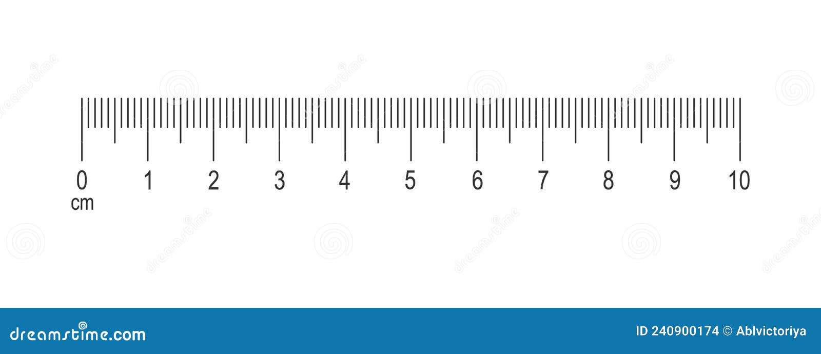 Horizontal Measuring Chart with 10 Centimeters Markup. Scale of Ruler ...