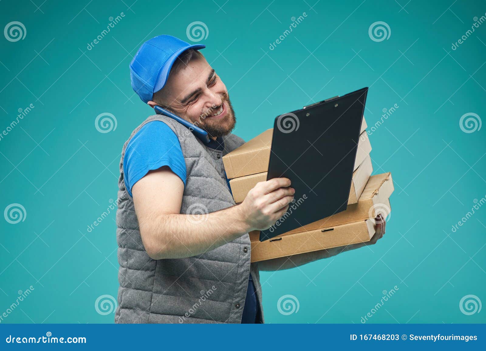 Delivery Man Checking Order Stock Image - Image of delivering, checking ...