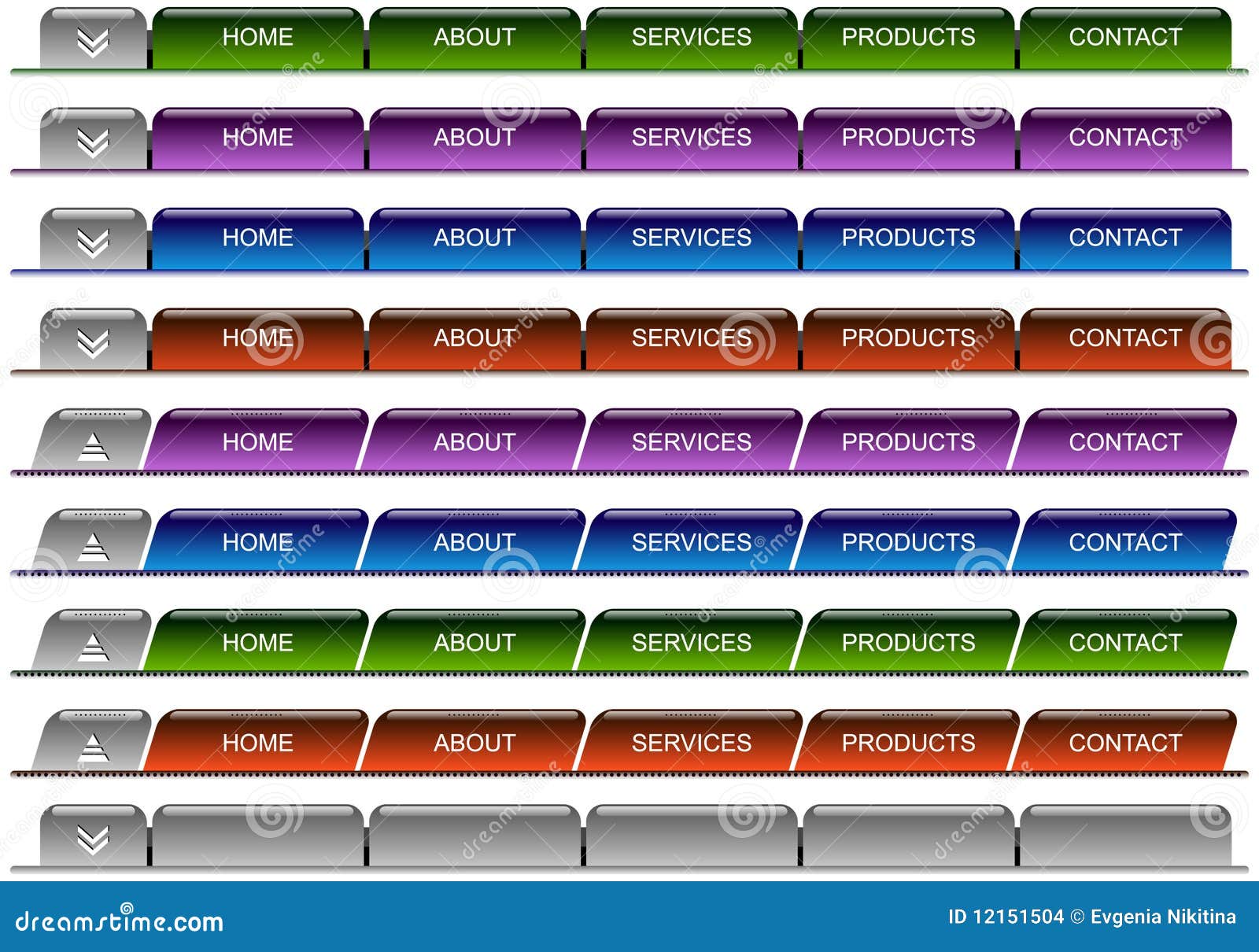 Horizontal Menu Buttons Vector Illustration | CartoonDealer.com #4939020