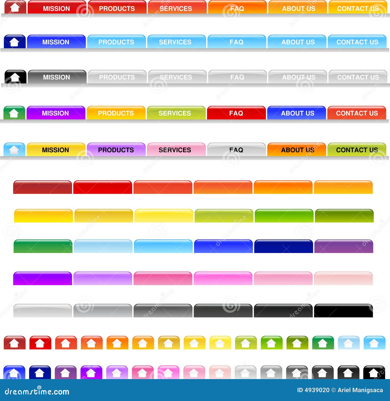 Horizontal Menu Buttons stock vector. Illustration of horizontal - 4939020
