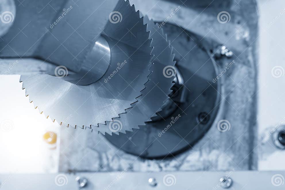 The Horizontal Milling Machine Working with Double Cutter in the Light ...