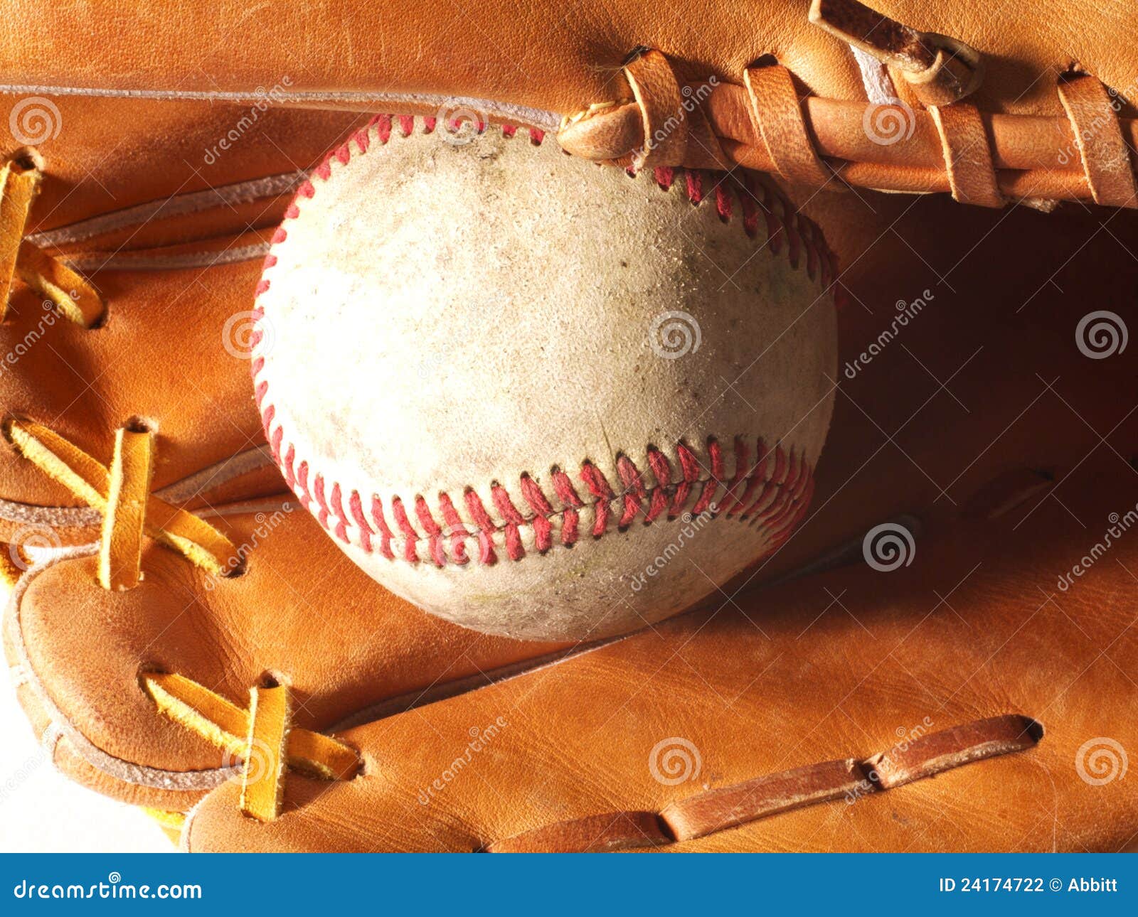 Horizontal Mitt and Baseball Stock Photo - Image of game, space: 24174722