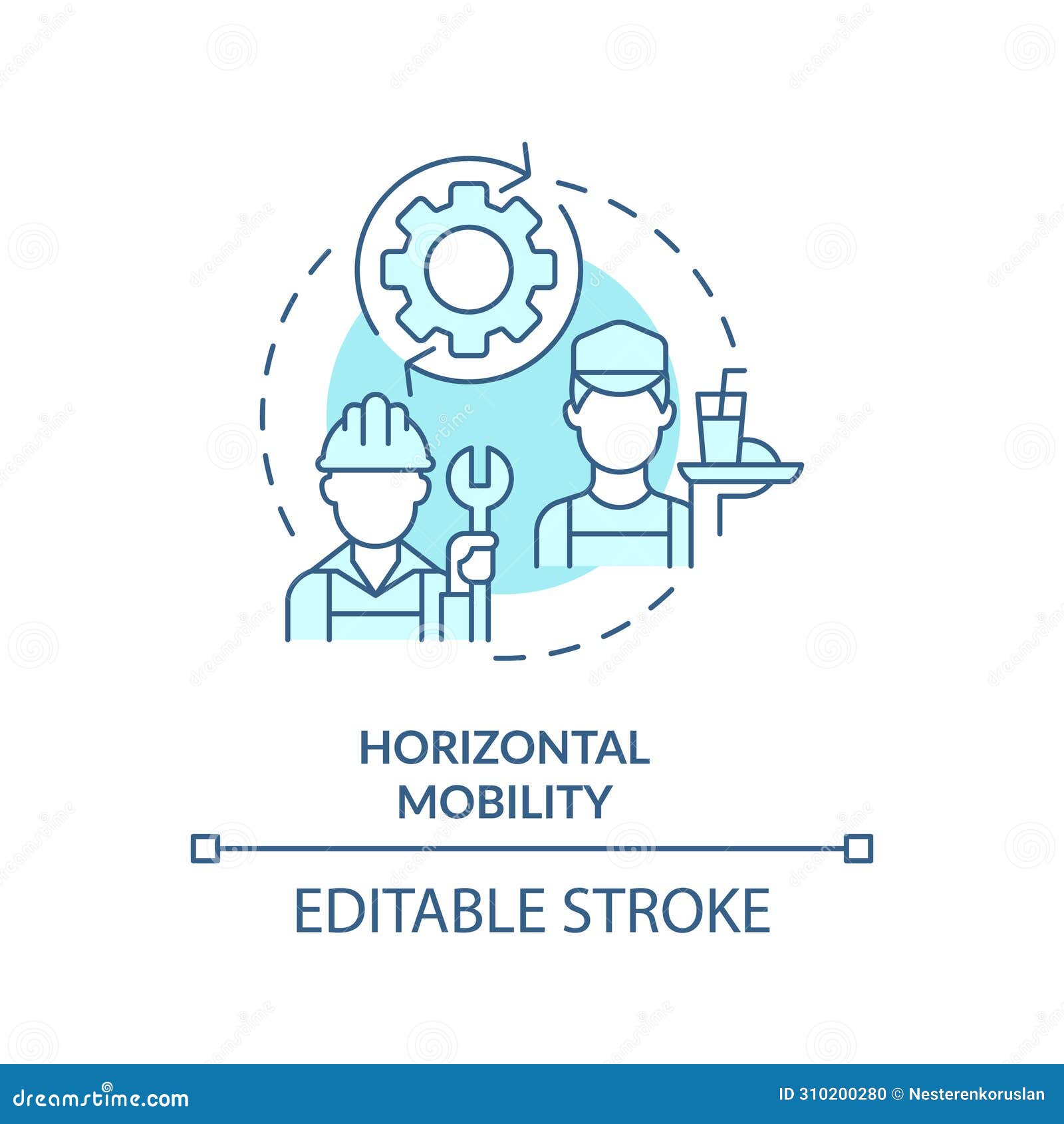 Horizontal Mobility Soft Blue Concept Icon Stock Vector - Illustration ...