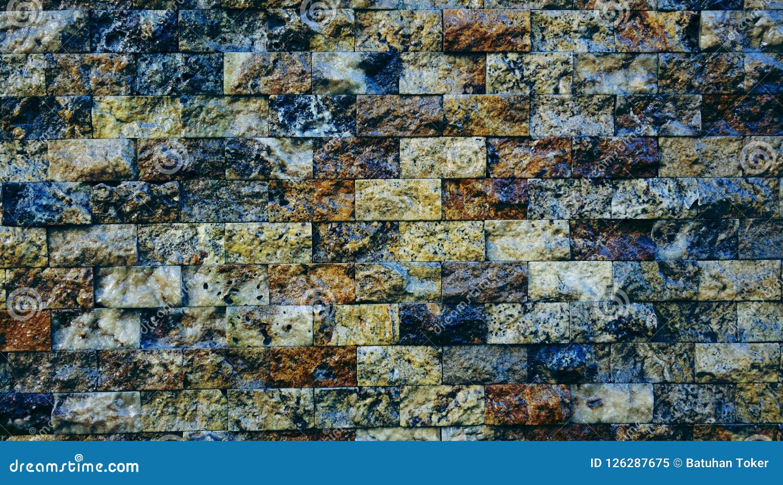 Horizontal Modern Brick Wall Background. Stone Wall Texture Royalty ...
