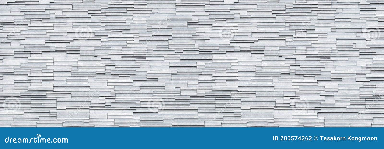 Horizontal Modern White Slate Brick Wall for Pattern and Background ...