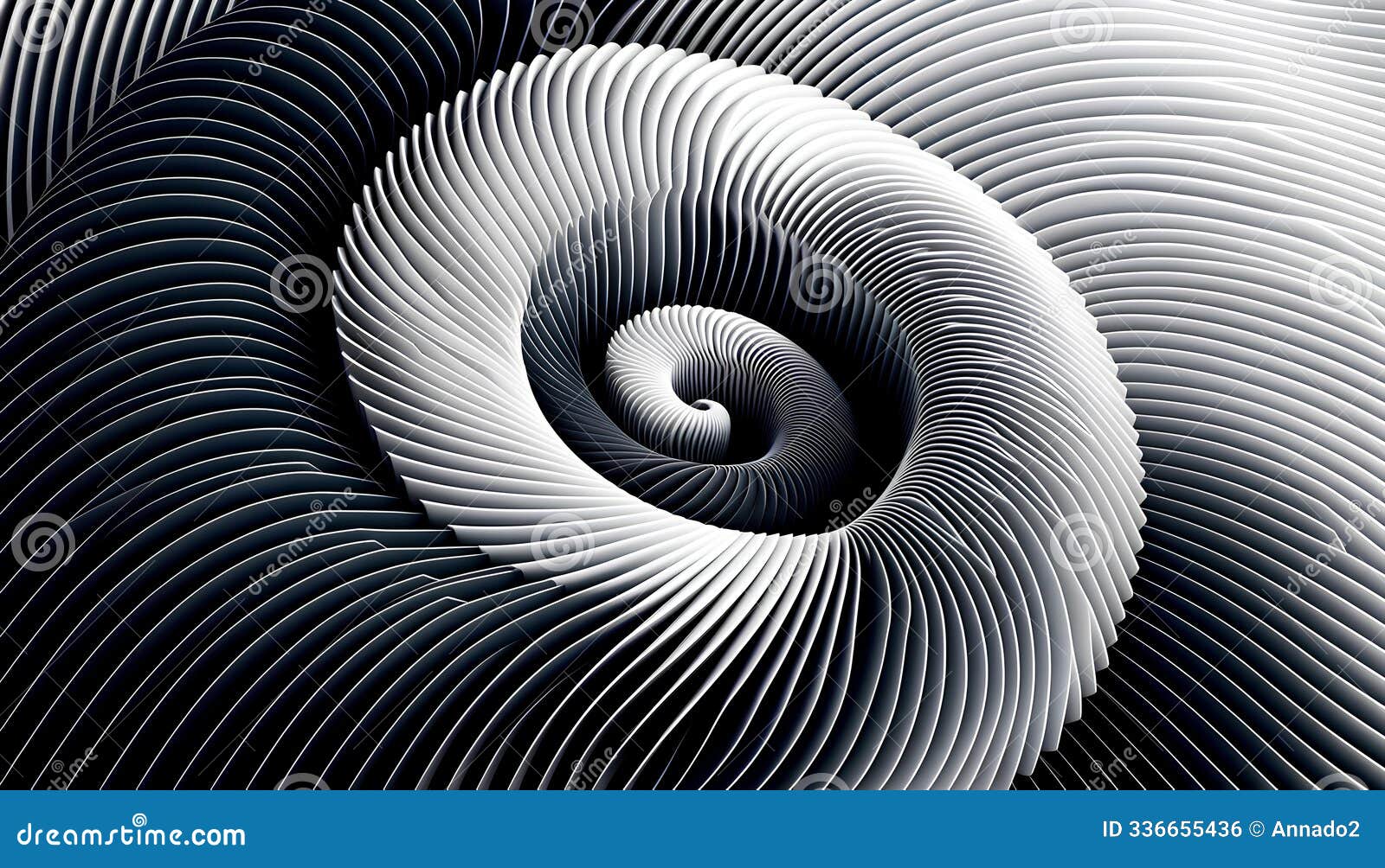 Horizontal Monochrome Background Featuring a Three-dimensional Spiral ...