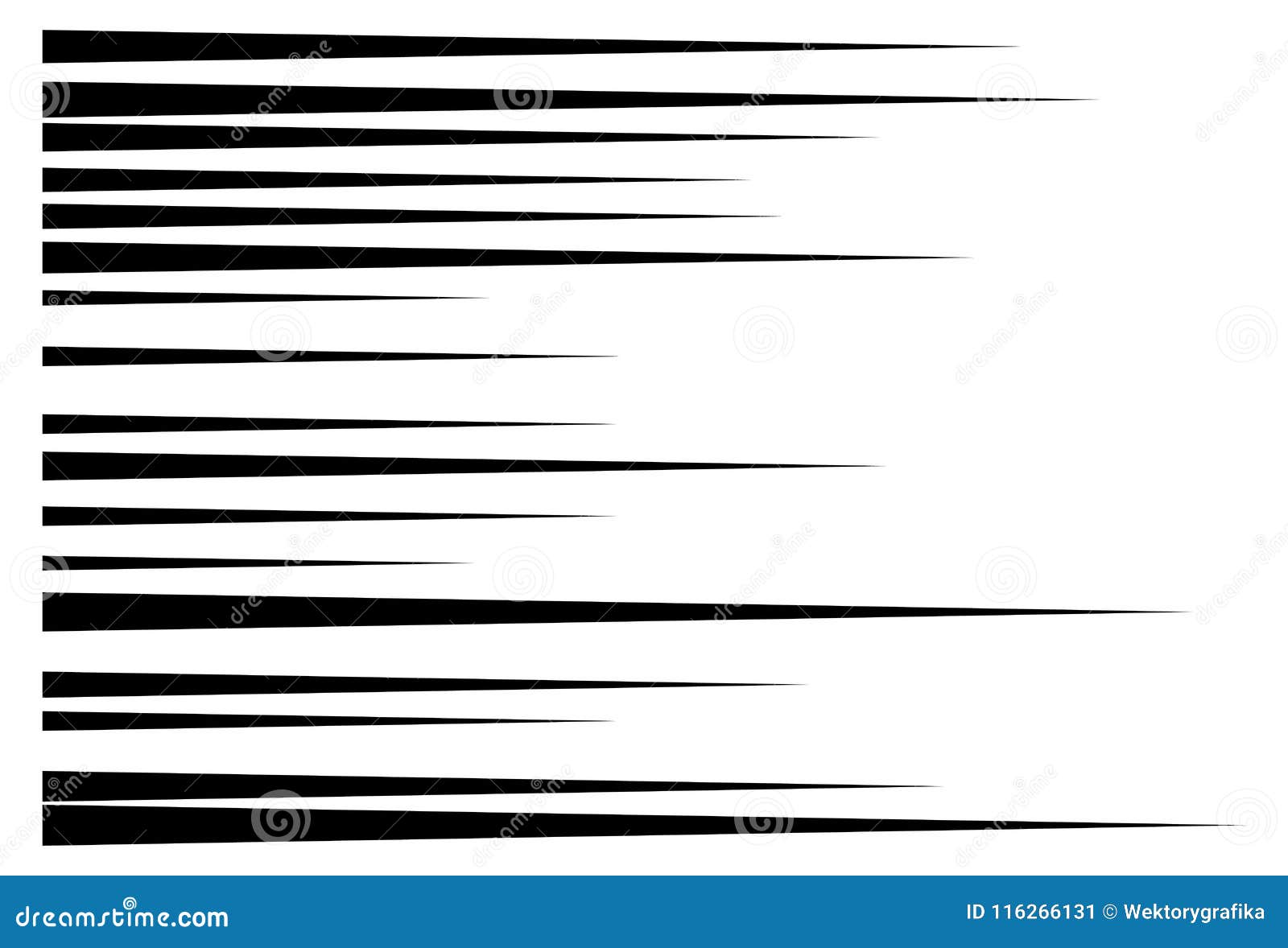 Horizontal Motion Speed Lines For Comic Book Cartoon Vector ...
