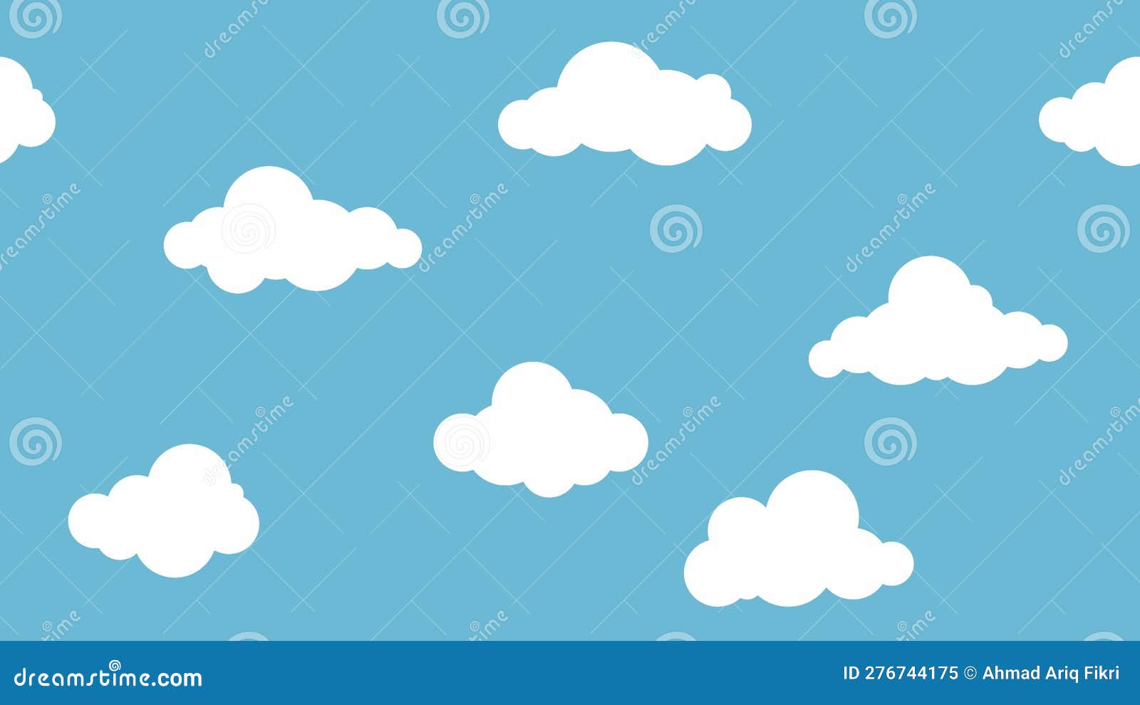 Horizontal Movement Animation of Simple Sky and Cloud. Cartoon Style ...