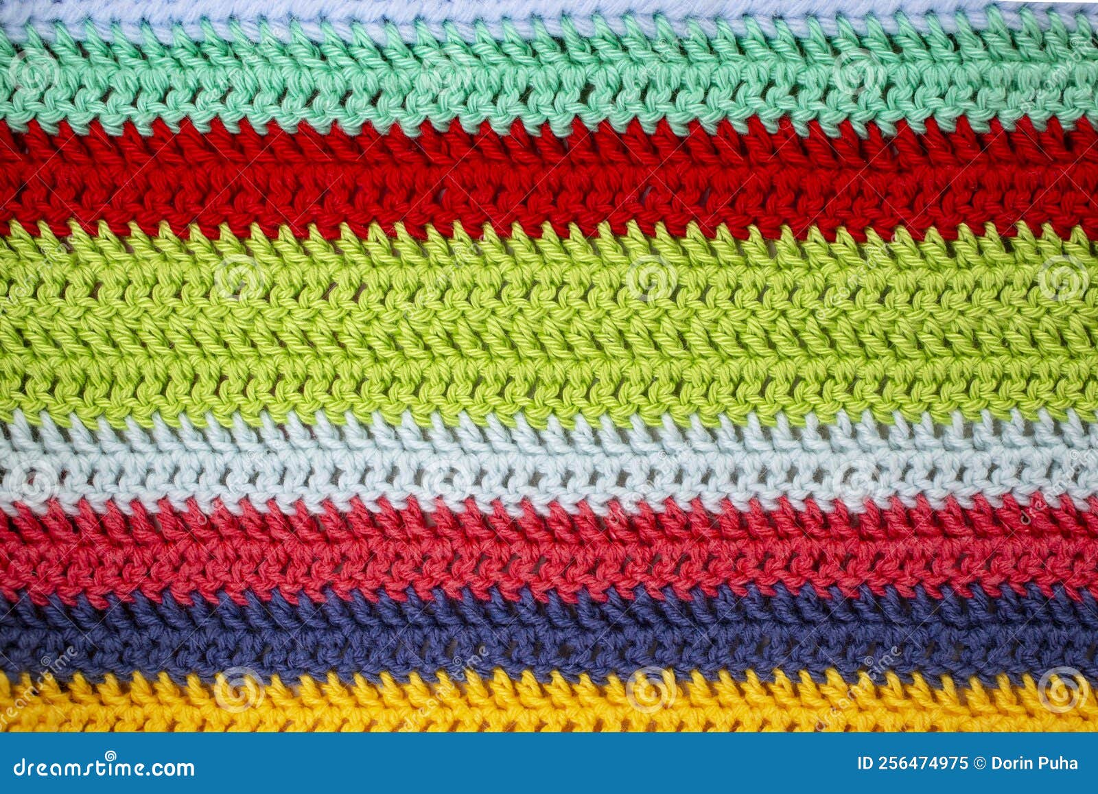 Horizontal Multi Colored Crochet Lines Pattern Stock Image - Image of ...