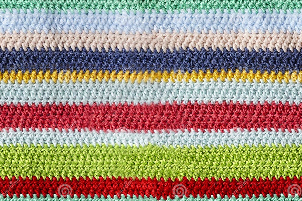 Horizontal Multi Colored Crochet Lines Pattern, Abstract Close Up ...