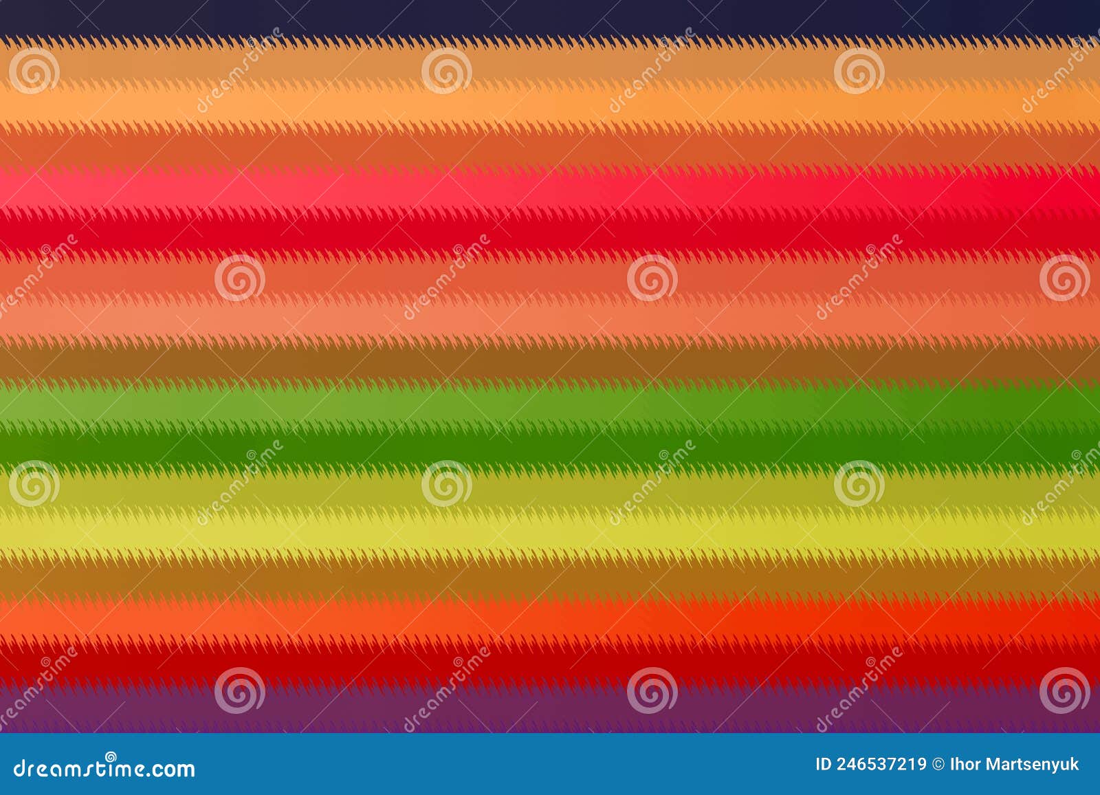 Horizontal Multi-colored Zig Zag Stripes or Lines. Illustration of ...