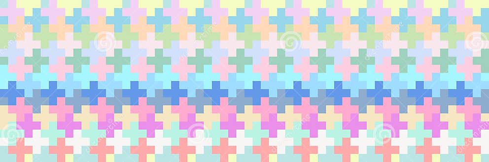 Horizontal Multicolored Pastel of Cross Design for Pattern and ...