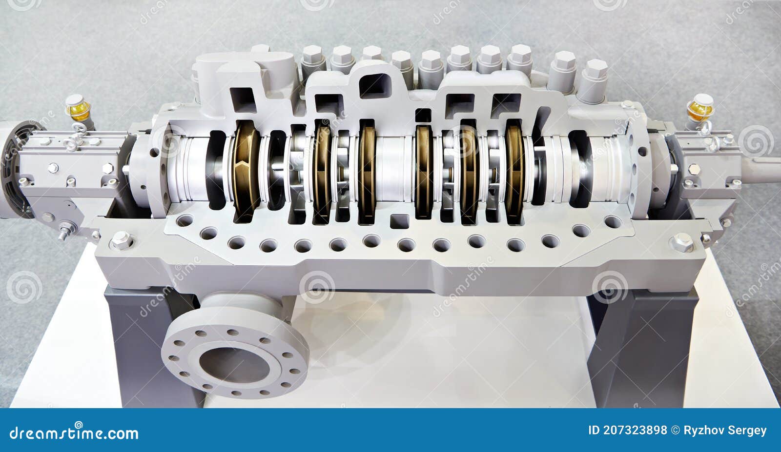 Horizontal Multistage Centrifugal Pump Stock Photo - Image of metallic ...