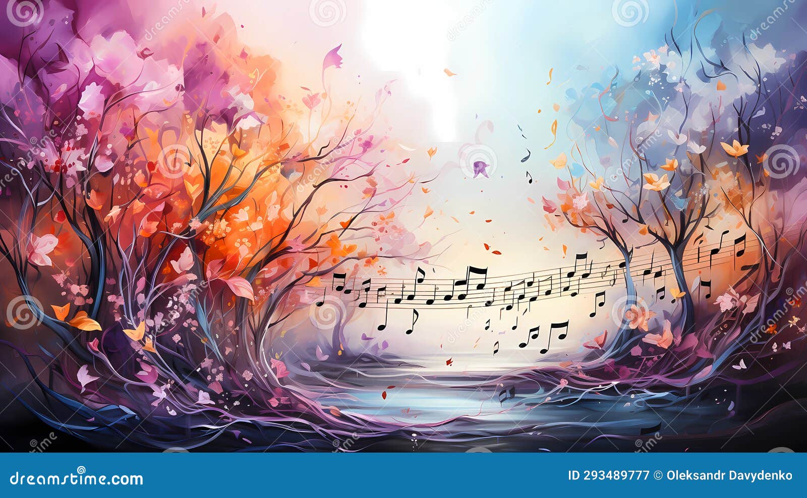 Horizontal Music Background of a Beautiful Autumn Landscape with Music ...