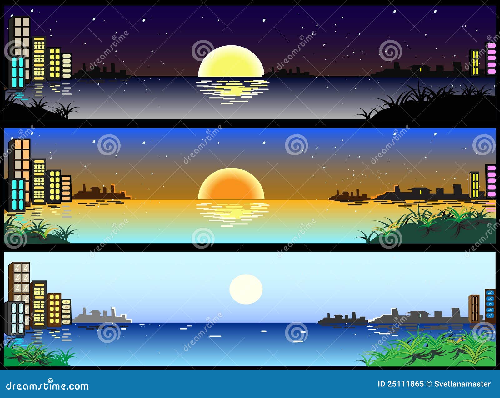 Horizontal Night Sky Background. Vector Abstract Background ...
