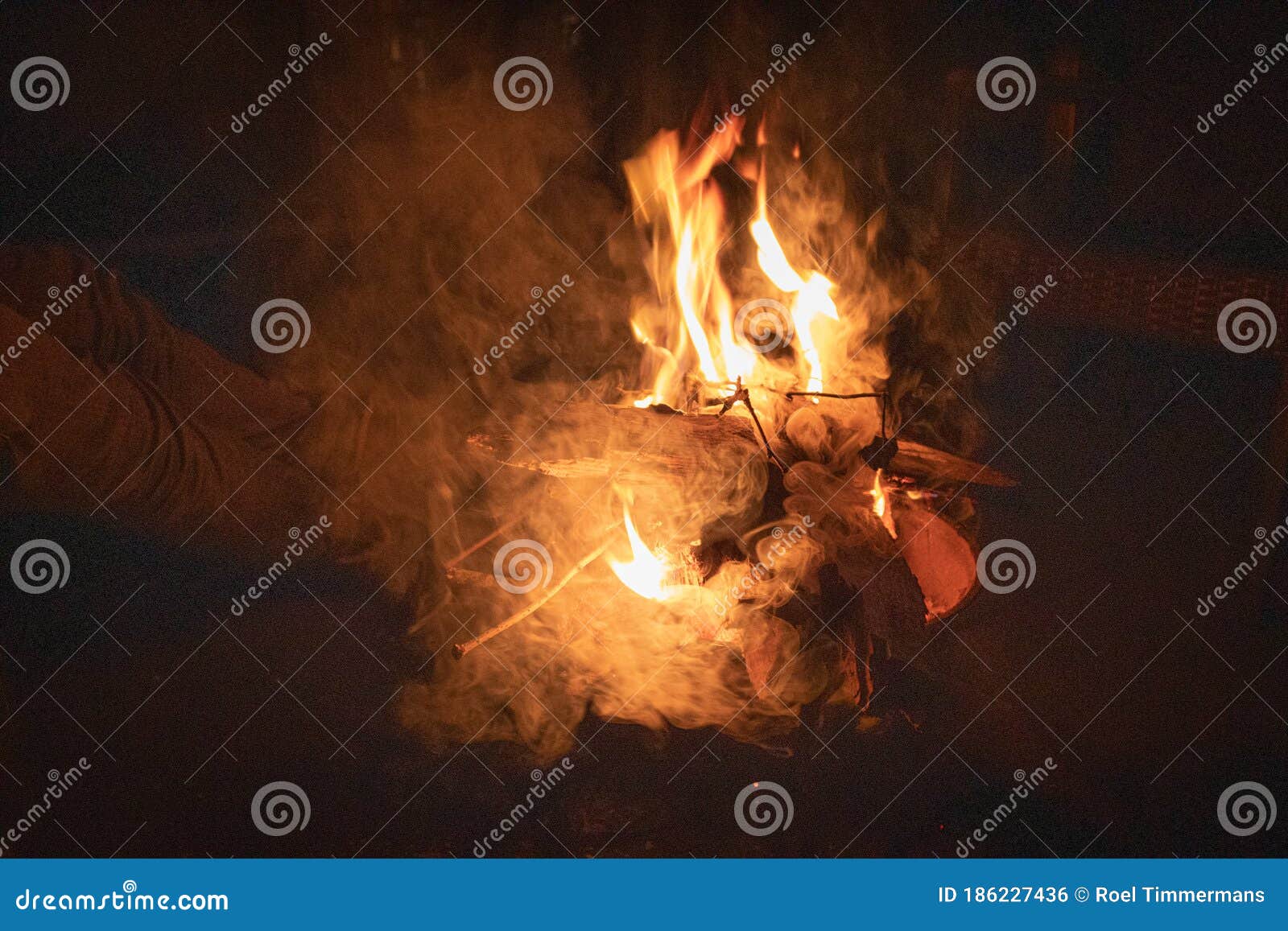 Smokey campfire stock photo. Image of camp, wood, campfire - 186227436