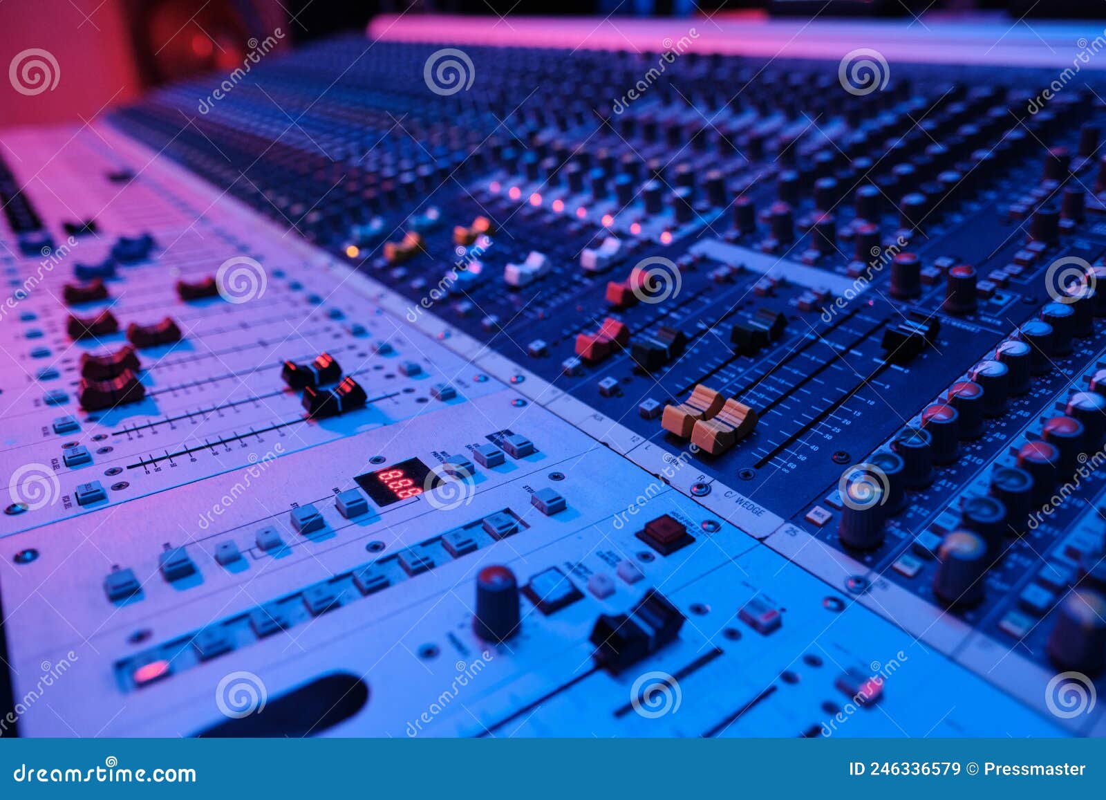 Modern Mixing Console in Neon Stock Image - Image of occupation ...
