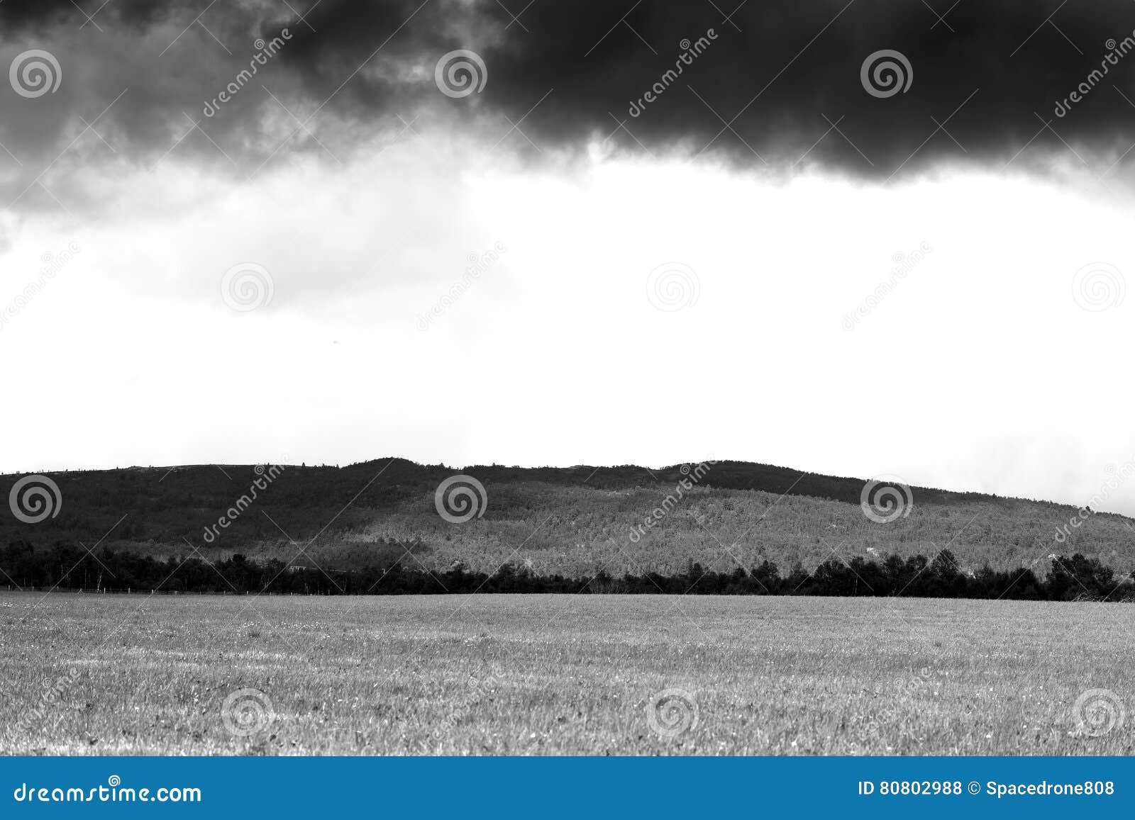 Horizontal Norway Field Under Overcast Clouds Background Stock Photo ...