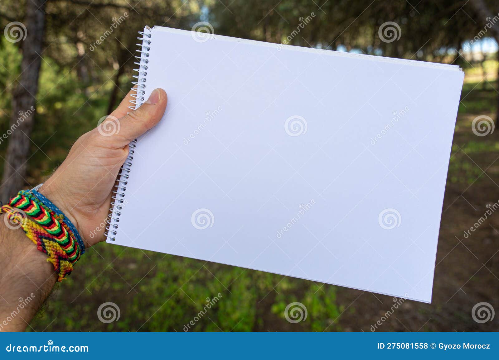 Horizontal Notes Mockup in Hand Stock Photo - Image of label, customize ...