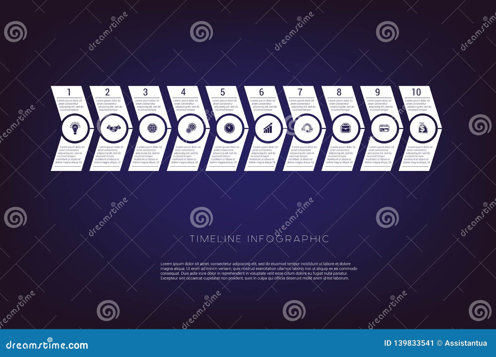 Horizontal Numbered Arrows. Concept Illustration or Background ...