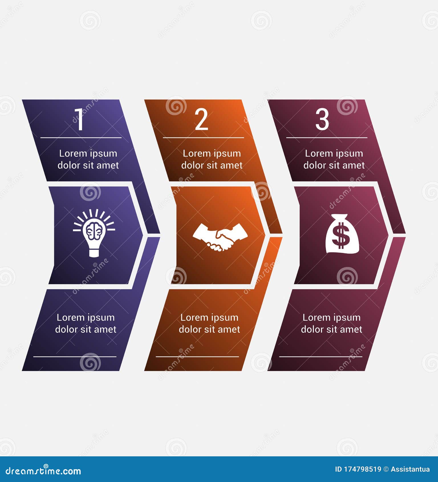 Horizontal Numbered Arrows. Concept Illustration Or Background ...