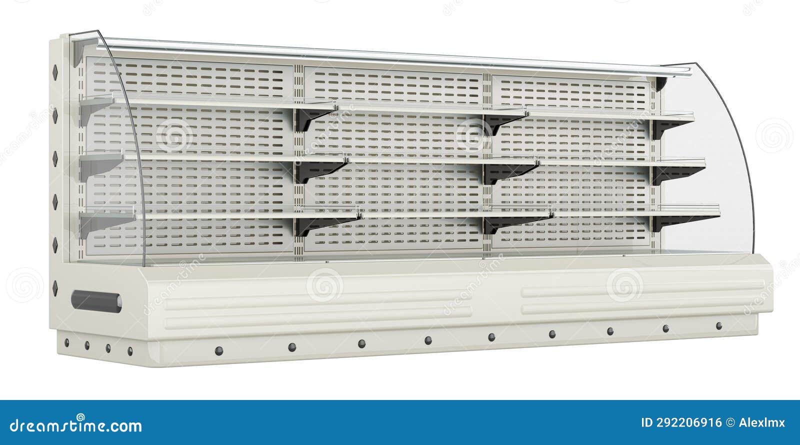 Open Refrigerated Display Case With Shelves. Royalty-Free Stock Photo ...