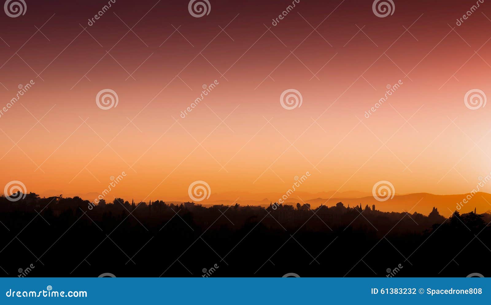 Horizontal Orange Turkish Sunset Silhouette Stock Photo - Image of ...