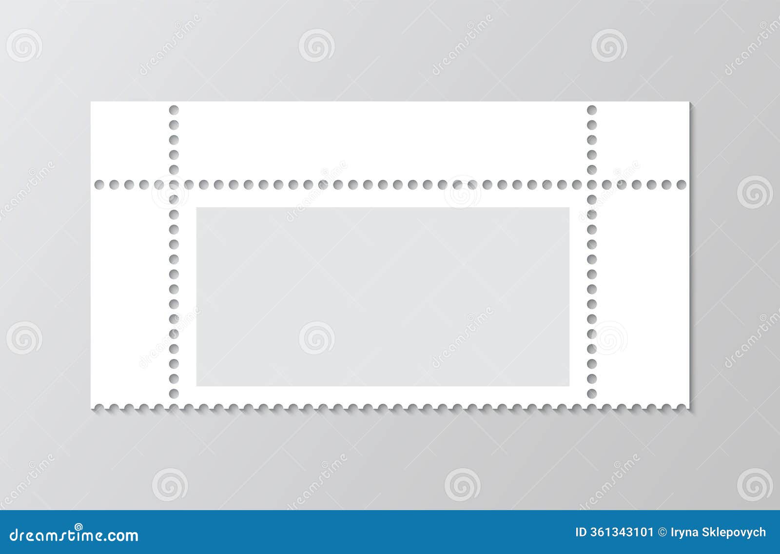 Horizontal Oriented Post Stamp with Blank Frames. Empty Postal Shapes ...