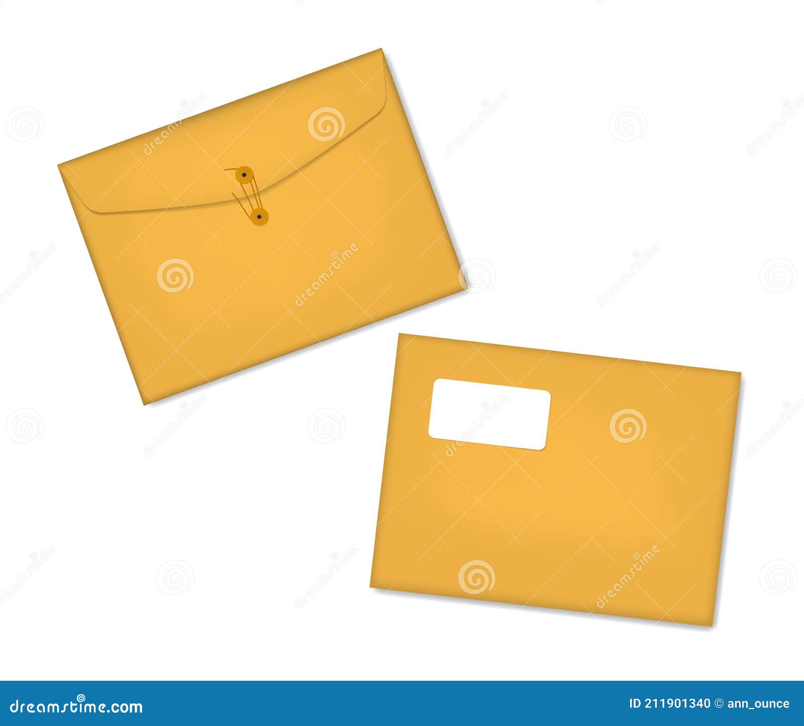 Horizontal Paper Envelope File Folder with String Closure and Blank ...