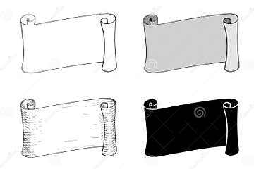 Horizontal paper scrolls stock vector. Illustration of silhouette ...