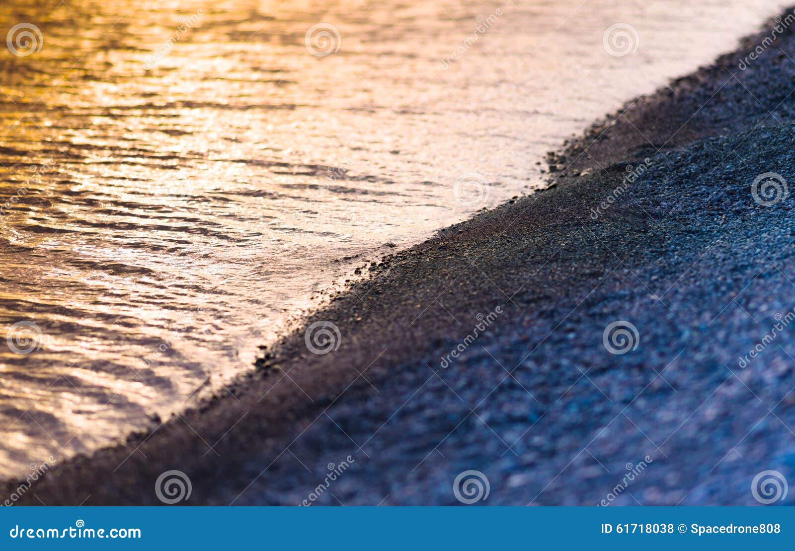 Horizontal Pebble Beach Sunset Landscape Stock Photo - Image of scene ...