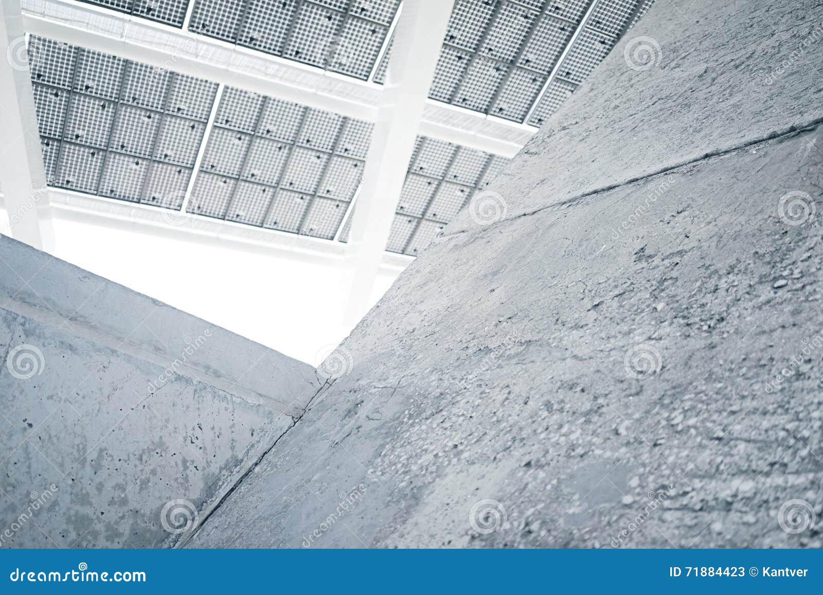 Horizontal Photo Modern Solar Panel with Blank Light Concrete Blocks ...