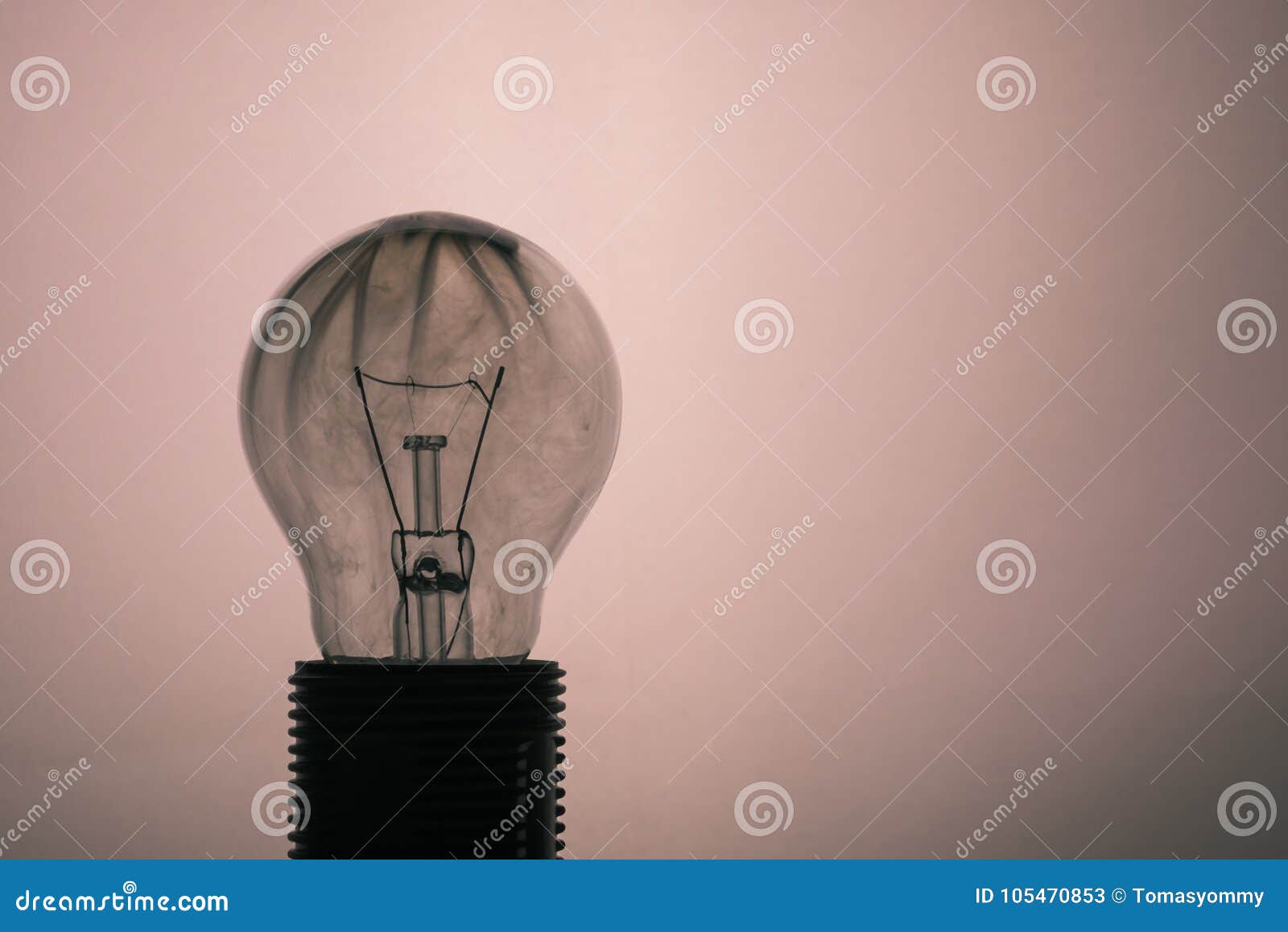 Single Glass Bulb Mounted in Socket with Smoke Inside Stock Image ...