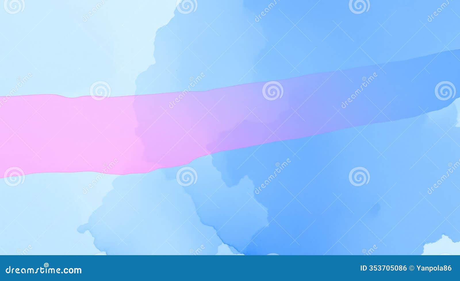 Horizontal Pink Band on a Soft Blue Watercolor Background Stock ...