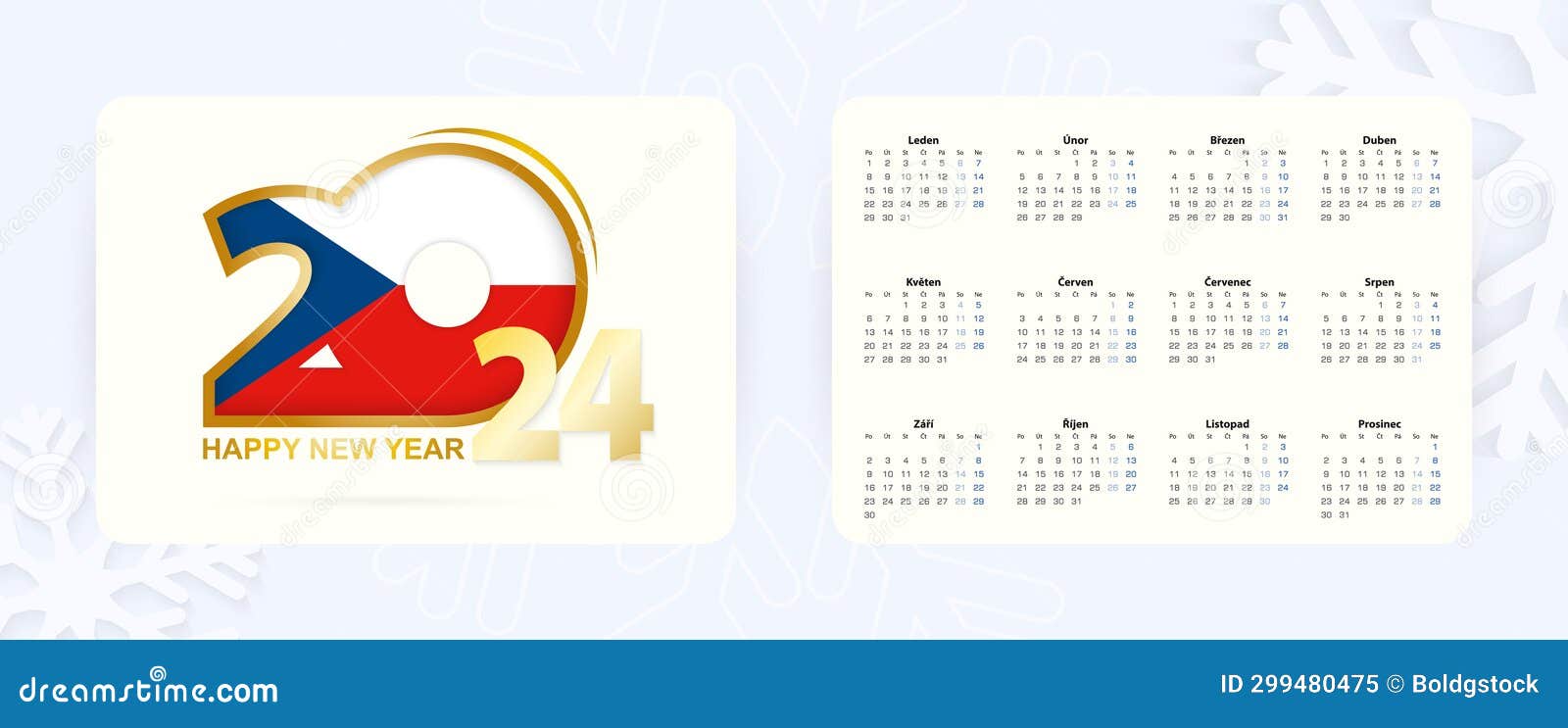 Horizontal Pocket Calendar 2024 In Czech Language. New Year 2024 Icon ... Horizontal Pocket Calendar 2024 In Czech Language. New Year 2024 Icon ...
