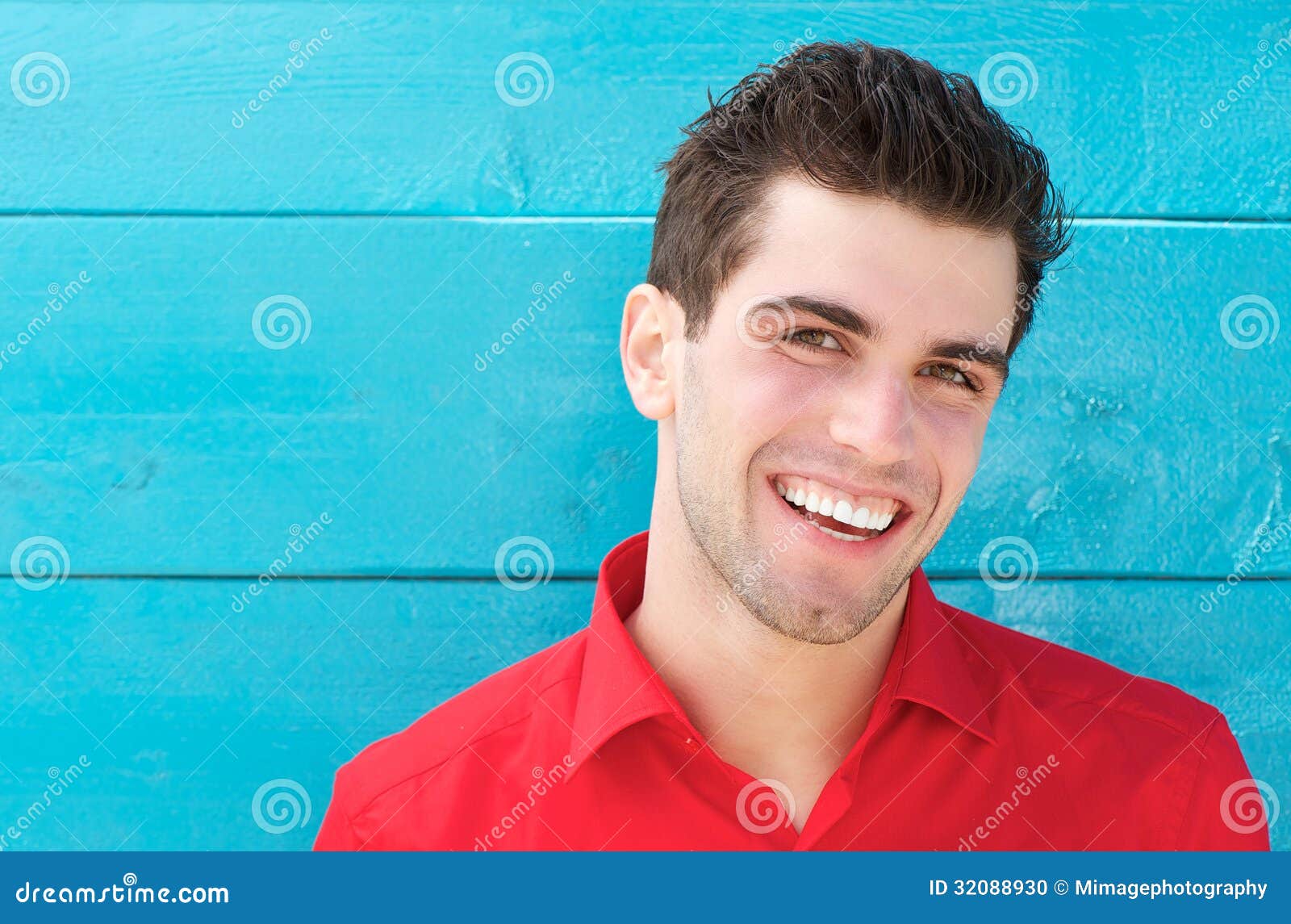 Horizontal Portrait of a Happy Smiling Young Man Stock Photo - Image of ...