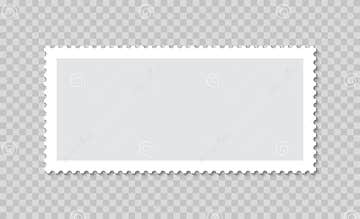 Horizontal Post Stamp. Empty Mail Stamp. Postage Perforated Label Stock ...