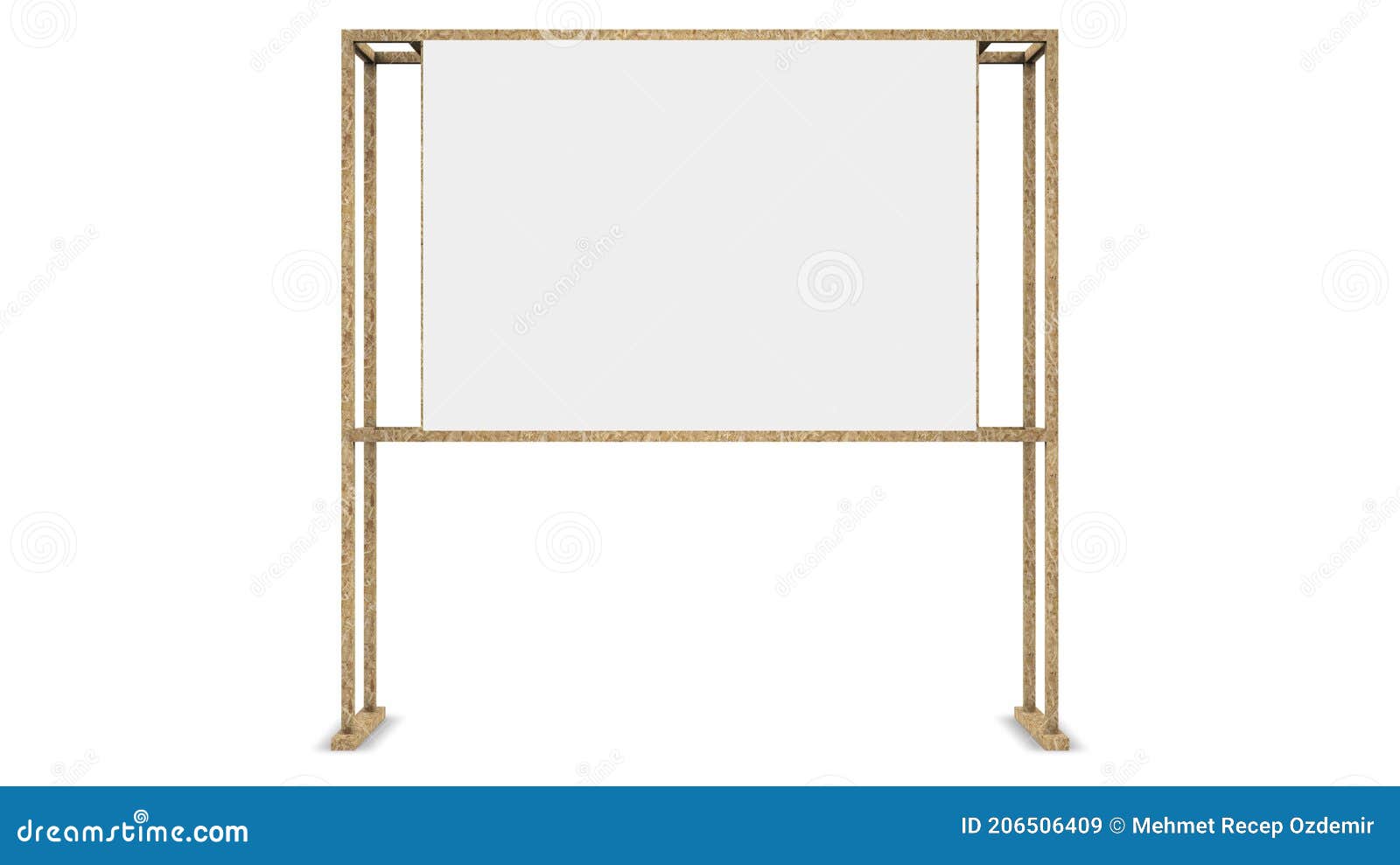 Horizontal Poster Display with Wood Frame Mockup Stock Image - Image of ...