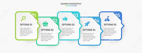 Horizontal Progress Bar Featuring 5 Arrow-shaped Elements, Symbolizing ...
