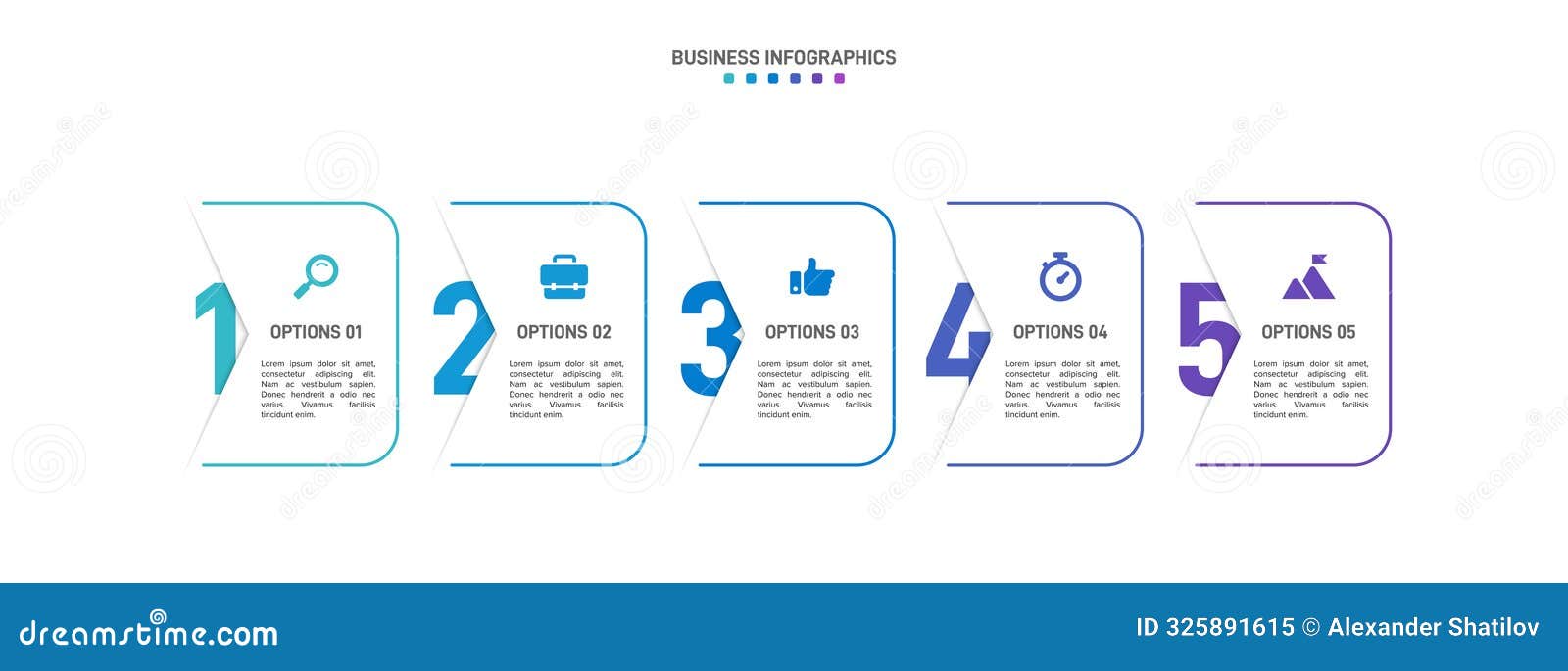 Horizontal Progress Bar Featuring 5 Arrow-shaped Elements, Symbolizing ...