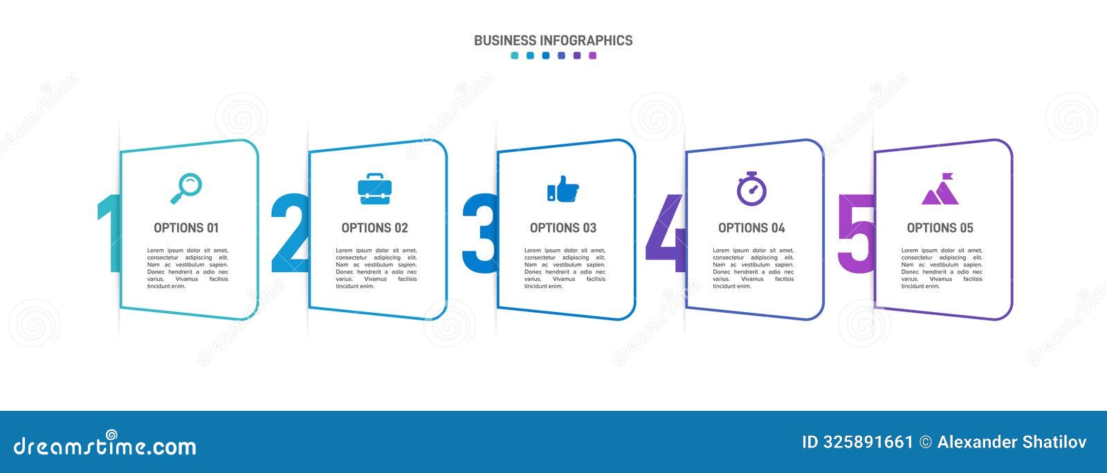 Horizontal Progress Bar Featuring 5 Arrow-shaped Elements, Symbolizing ...