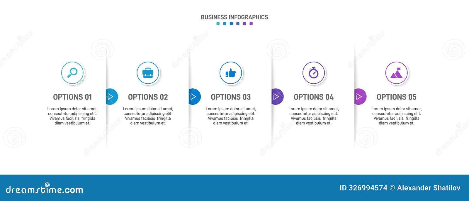 Horizontal Progress Bar Featuring 5 Arrow-shaped Elements, Symbolizing ...