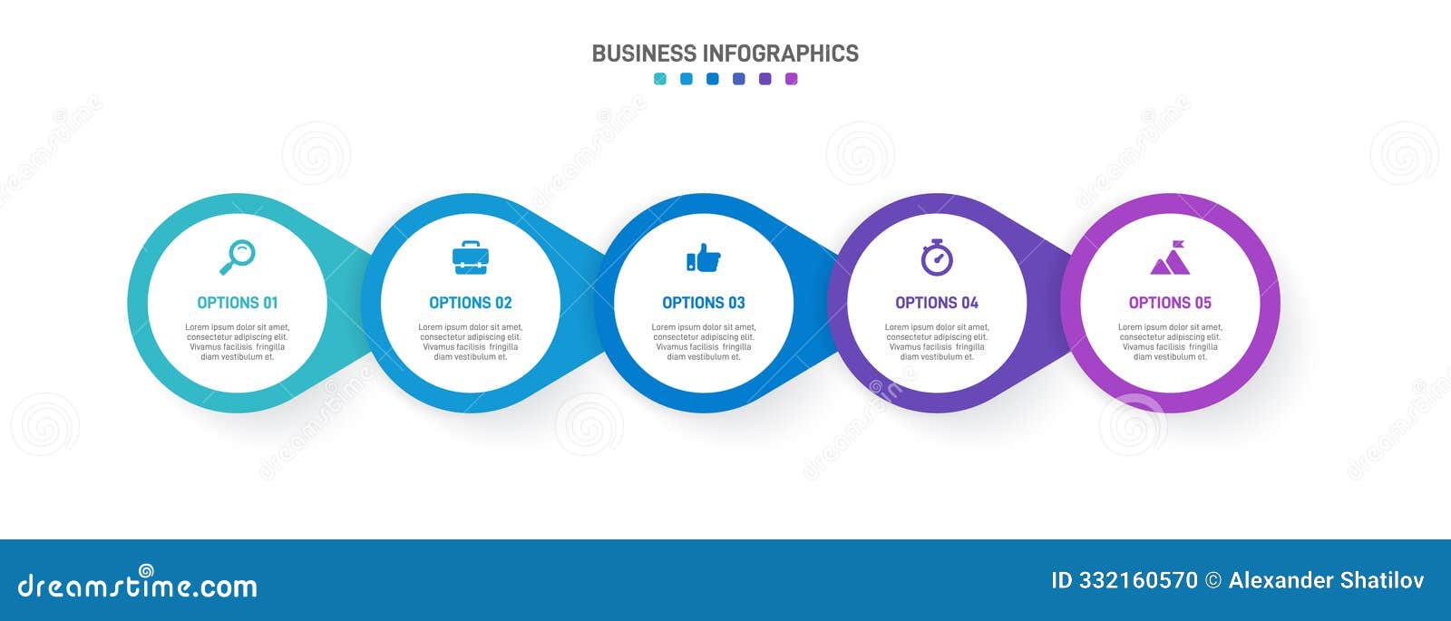 Horizontal Progress Diagram With 4 Circles And Arrows. Concept Of Four ...