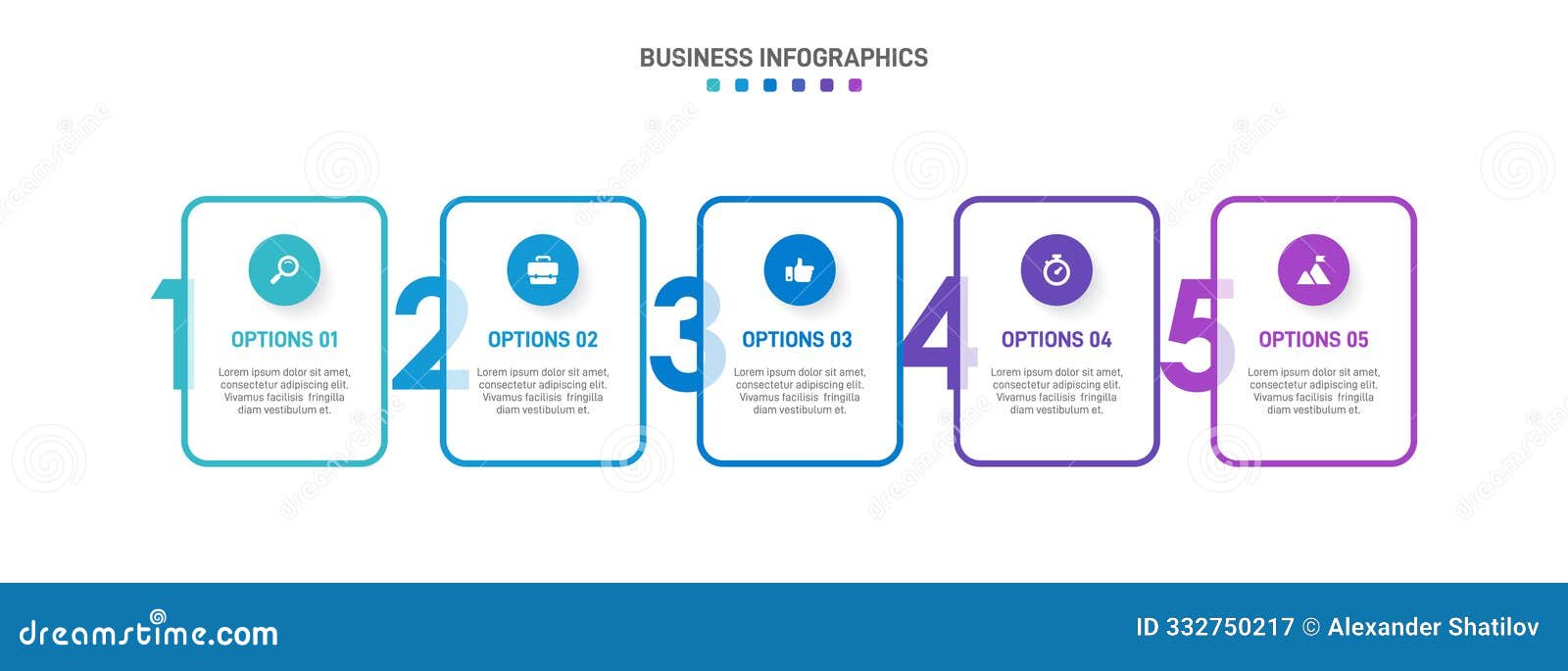 Horizontal Progress Bar Featuring 5 Arrow-shaped Elements, Symbolizing ...